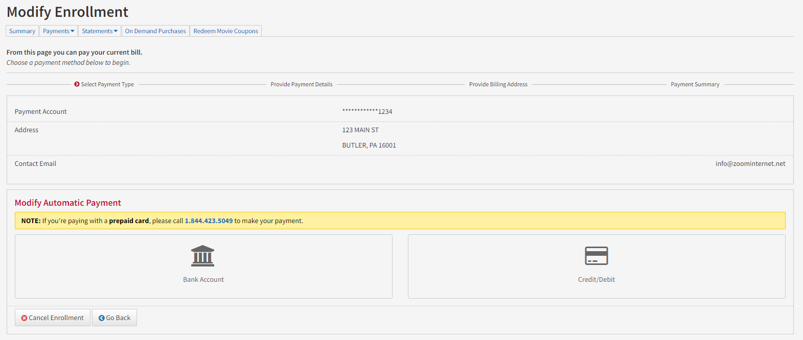 Sign up, Modify or Cancel Auto-Pay Enrollment - Armstrong